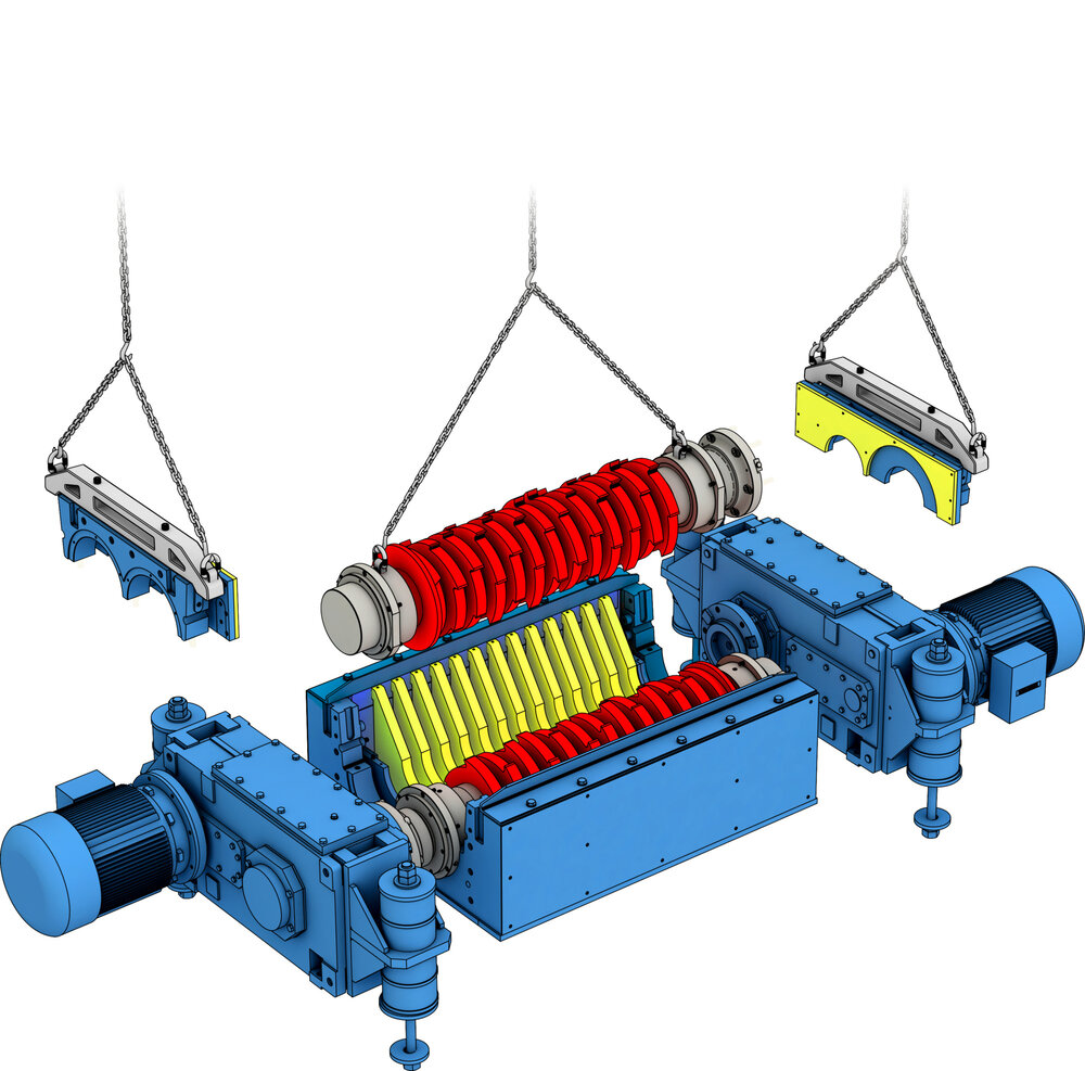 Cisaille rotative : broyage de matériaux encombrants