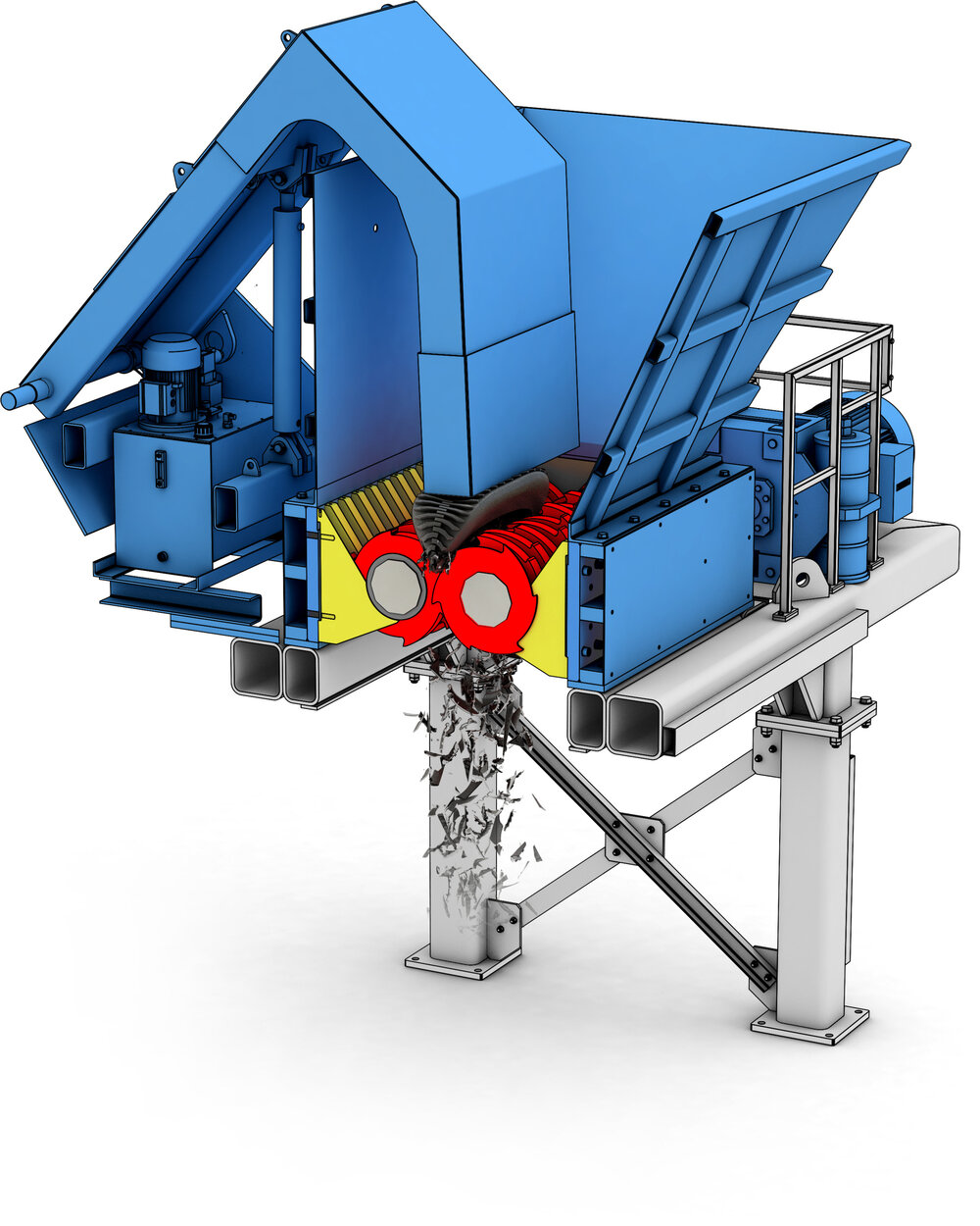Cisaille rotative : broyage de matériaux encombrants